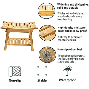 Bamboo Shower Bench, Bamboo Shower Chair, Shower Benches for Inside Shower, Bamboo Bench for Shower