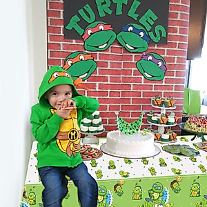 PTECDROTS 4Pcs Turtle Tablecloth, Cute Turtle Party Table Covers, Rectangular Table Decoration for Under The Sea Party Decorations Turtle Birthday Party Decorations Supplies，51 x 86.6 Inch