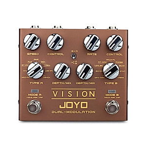 JOYO R-09 Dual Channel Modulation Multi Effects Pedal Bundle with DC 9V Pedal Power Supply (800mA -1A) AC Adapter