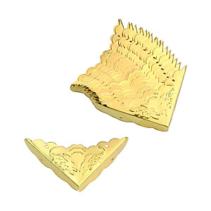 T Tulead Decorative Corner Protectors Box Edge Protector Iron Corner Guards Golden Corner Protector 0.4" Height 30-Pack with Mounting Screws