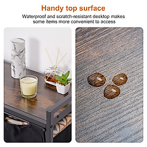 Heybly Laundry Hampers, 4 X 12.5 Gal Laundry Basket with Large Desktop Sorter for Laundry Room organization, Bathroom and Dorm Laundry Bags on Storage Shelf Rustic HLH004SR