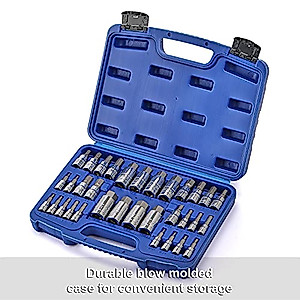 CASOMAN 33 Piece Master Hex Bit Socket Set, S2 Steel, SAE And Metric, Allen Socket Bit, 5/64-inch to 3/4-inch, 2mm to 19mm Socket Tool Kit