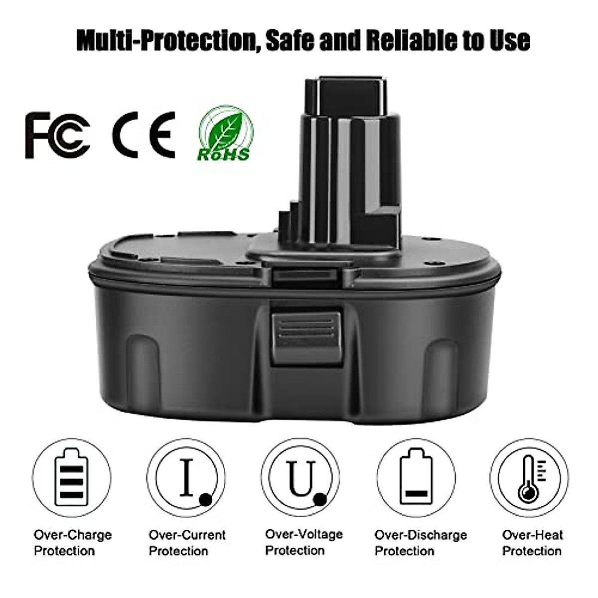 JYJZPB 2Pack 4.5Ah DC9096 DC9098 for Dewalt 18V XRP Battery Replacement DC9099 DW9098 DW9099 DW9095 DW9096 DE9039 for Dewalt 18 Volt XRP Cordless Power Tools