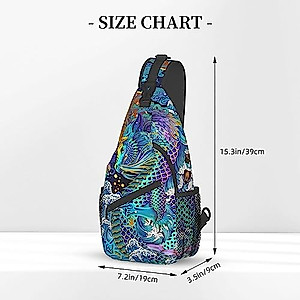 MANQINF Cool Chinese Dragon Sling Bag,Casual Crossbody Backpack Shoulder Chest Bag for Women Men Travel Hiking Daypack