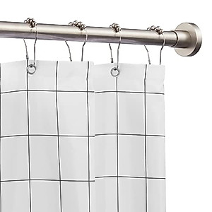EBOATOP Brushed Nickel Shower Curtain Rod - Never Rust No Drill Non-Slip Spring Tension Shower Rod, 27-43 inches 304 Stainless Steel, Brushed Nickel