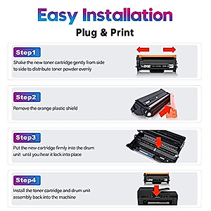 ONLYU TN760 Toner Cartridge High Yield Replacement Compatible for Brother TN760 TN-760 TN 760 TN-730 TN730 Toner for Brother Printer MFC-L2710DW MFC-L2750DW HL-L2350DW HL-L2395DW DCP-L2550DW (4-Black)
