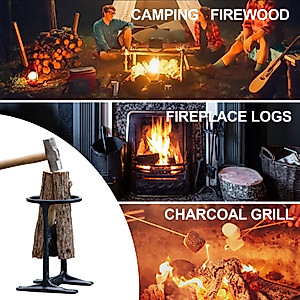 AIOMNPO XL Kindling Splitter, 10.2 Inch One-Piece Molding Firewood Splitter, 18lbs Heavy Duty Log Splitter for Wood………