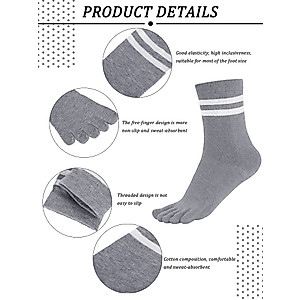 Zhanmai 6 Pairs Women Toe Socks Cotton Five Toe Socks for Running Toe Separator Socks Breathable Athletic Sock for Women Men (Multicolor)