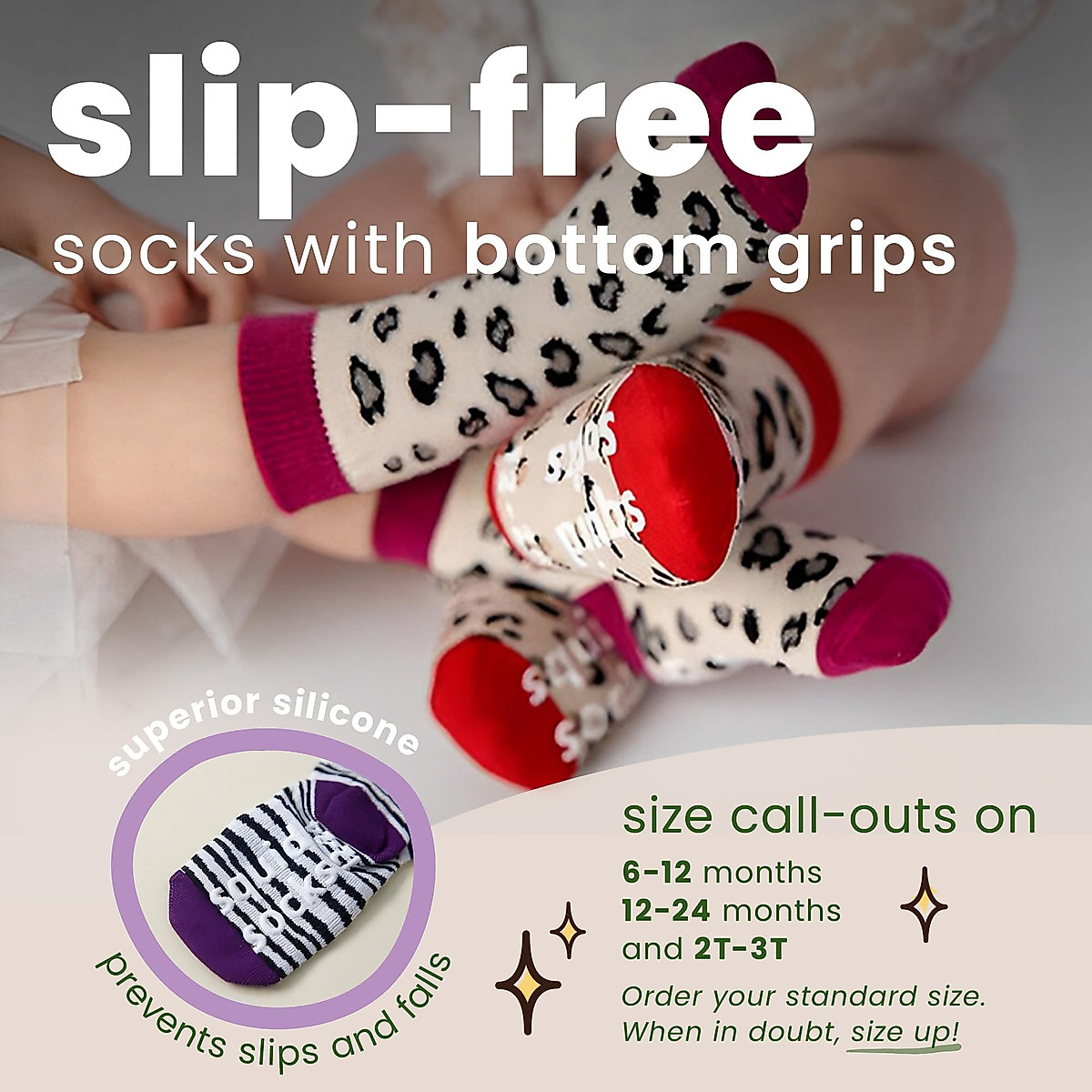 squid socks Girls Viscose from Bamboo Socks | 0-6M, 6-12M, 12-24M, & 2T-3T | Grip Socks that Stay On | As Seen on Shark Tank | Chanel