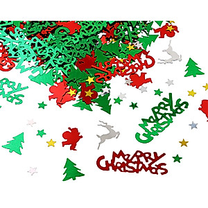 ONLYKXY New Year Table Decor - Glitter Table Confetti Sprinkles for New Years Eve Party - Foil Theme Thanks Giving Scatter Bless Confetti (Christmas Star, Mix-Color)