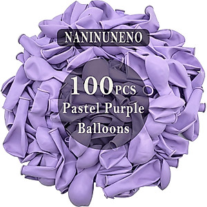 Light Purple Balloons, 100 pcs Pastel Purple Latex Balloons 10 Inch, Baby Purple Party Balloons for Baby Shower Birthday Gender Reveal Wedding Party Decorations