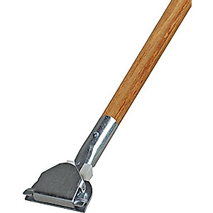 ProGrade Dry Mop Kit with Industrial-Quality Twisted Closed Loop Mop Head - Heavy-Duty Steel Frame, Wood Handle - White 48 Inch