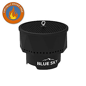 Blue Sky Outdoor Living Ridge Portable Fire Pit, Smokeless Fire Pit with Spark Screen, Lift, and Carrying Bag, Black