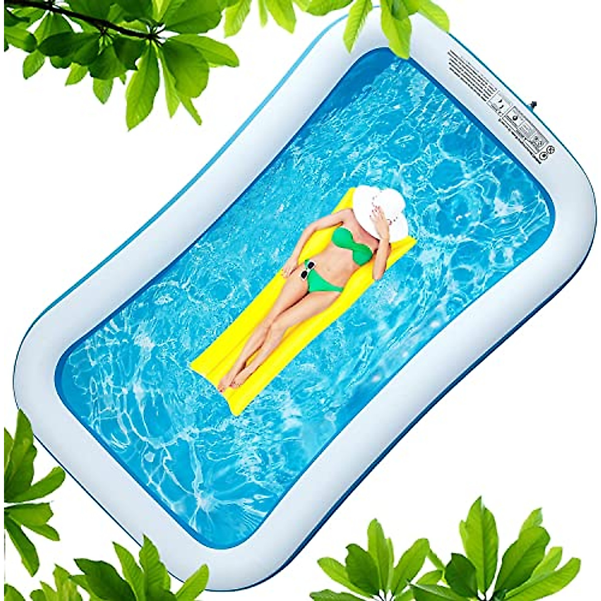 santabay Inflatable Pools, Kiddie Swimming Pool for Kids, Above Ground Pool 120" x 72" x 22" Full-Sized Blow Up Pools for Backyard Outdoor Family Pool for Toddler Adults Age 3+