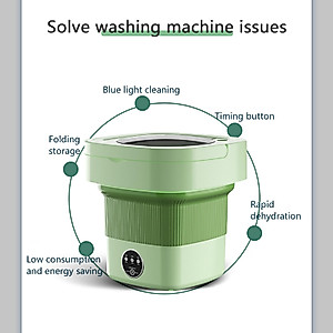 Portable Washing Machine, Foldable Mini Washing Machine and Spin Dryer Large Capacity Mini Washer Small Foldable Bucket Washer Suitable for Apartment Dorm,Travelling，Best Gift Choice -PURPLE