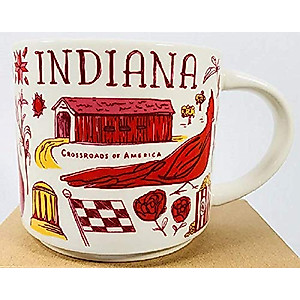 Starbucks Indiana Ceramic Mug Been There Series Across the Globe Collection, 14 ounces