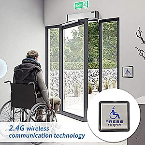 Olideauto Automatic Swing Door Opener,Commerical Wireless Door Operator with Wireless Handicap Push Buttons and Slimline Wireless Push Panels