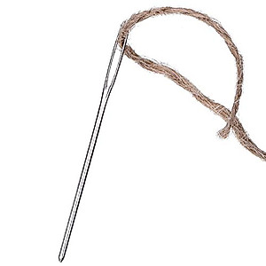 Outus Large-Eye Blunt Needles Steel Yarn Knitting Needles Sewing Needles, 9 Pieces (Silver)