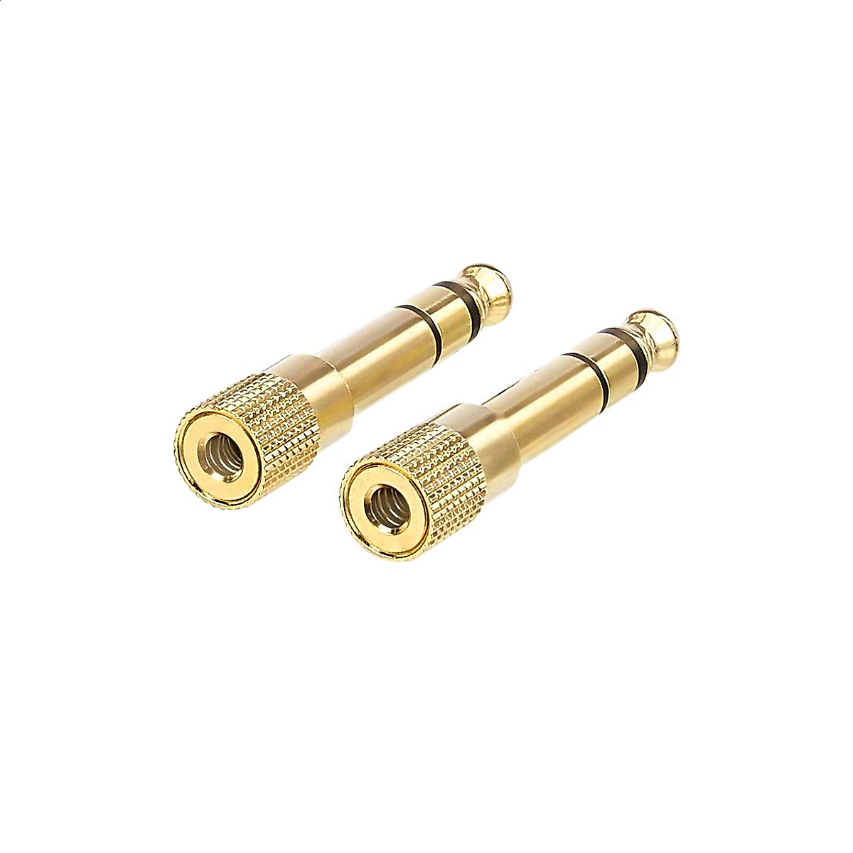 Amazon Basics Gold Plated 6.35mm 1/4 Male to 3.5mm 1/8 Female Stereo Headphone Adapter - 5-Pack