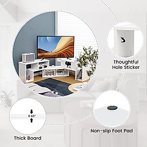 LOKO 3 Pieces Cube TV Stand, Modern Entertainment Center for up to 65 Inch TV, Minimalist TV Console Table, Free Combination Storage Bookcase Shelf for Living Room or Bedroom (White)