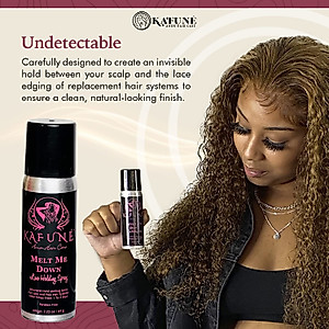 Kafune Amor Hair Melt Me Down Lace Melting Holding Spray - Glueless Wig Install, 1-5 Day Hold, Safe for HD/Swiss Lace Wig, No Flake/Residue, Quick Dry, Ideal for Daily Wearers Substitute for lace glue