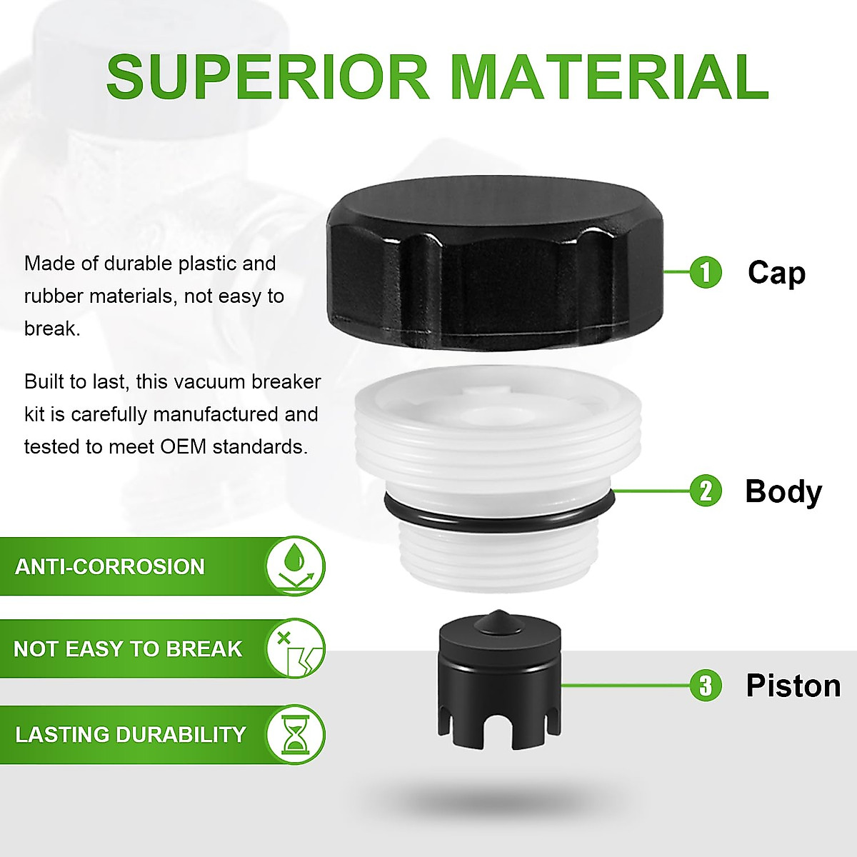 Replaces for VACVBKX1B Vacuum Breaker Replacement Kit for Traditional Anti-Siphon Frost-Free Sillcock Valves