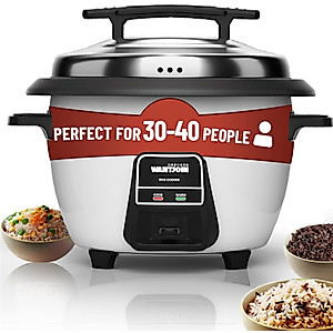 Wantjoin Rice cooker Stainless Rice Cooker & Warmer Commercial Rice cooker for party and family(10L capacity for 4.2L rice,42CUPS) White