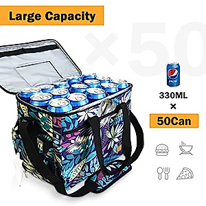Extra Large Collapsible Soft Cooler Bag,50 Cans Insulated Lunch Bag,Beach Cooler, Ice Chest, Portable Travel Cooler for Work Camping Sports Picnic