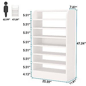 LITTLE TREE Shoe Shelf for Entryway, 8-Tier Shoe Rack Cabinet, 21 Pair Shoe Storage Organizer, White
