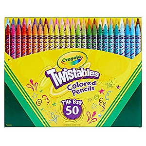 Crayola Twistables Colored Pencil Set (50ct), Kids Art Supplies, Colored Pencils For Kids, Gifts for Boys & Girls, 4+ [Amazon Exclusive]