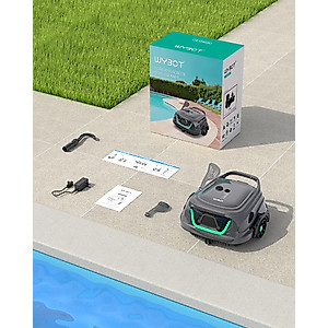 WYBOT Robotic Pool Cleaner with 2.5H Fast Charging, Cycle Cleaning, Ideal for Flat-Bottomed Pools