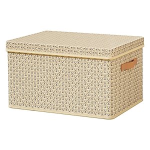SOOTOP Clothes Quilt Storage Box Thickened PP Board Folding Storage Box with Lid Trouser Storage Magical Appliance Household and Dormitory Storage Collapsible Packing Cubes (Yellow, C)
