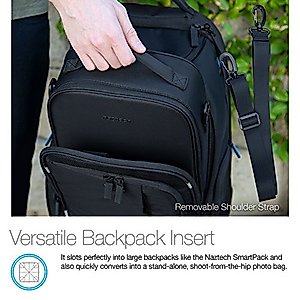 Naztech Camera Bag Has A Modular Backpack Insert and Adjustable Padded Divders to Securely Stow Your Equipment. Water Resistant with Removable Straps