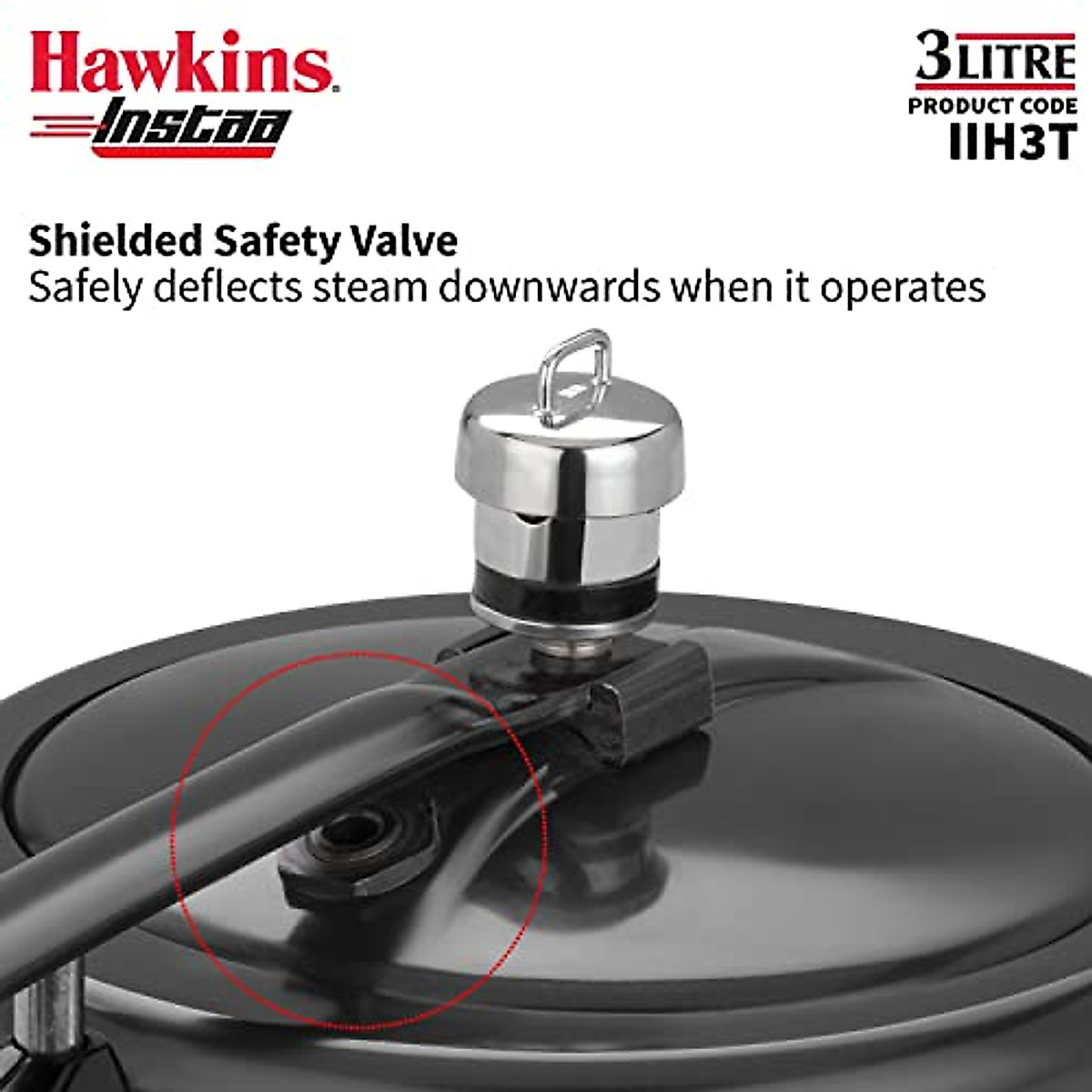Hawkins 3 Litre Instaa Pressure Cooker, Induction Inner Lid Cooker, Tall Body Hard Anodised Cooker, Best Black Cooker, Black (IIH3T)
