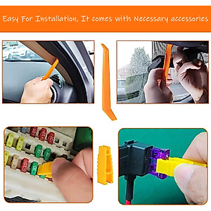 MEKNIC Dash Cam Hardwire Kit, Mini USB Hard Wire Kit 11.5ft with Acc, 12-24V to 5V 2A Car Dash Camera Charger Power Cord, Gift 4 Fuse Tap Cable with Battery Drain Protection for 24h Parking Monitor