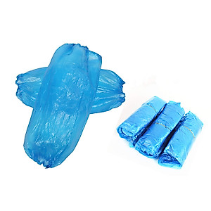 Plastic Oversleeves Protector, Disposable Arm/Sleeves Covers Waterproof Protector, 15.7 Inches,Blue(100 PCS)