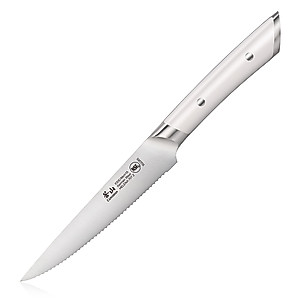 Cangshan HELENA Series German Steel Forged 5" Serrated Utility Knife (White)