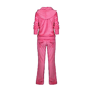 Facitisu Tracksuit for Women Set 2 Piece Joggers Velour Jogging Sweat Outfits Hoodie and Sweatpants Set XL, Coral