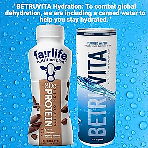 Fairlife Protein Shakes | Nutrition Plan Protein Shake | Chocolate, Vanilla, Strawberry | Core Power Elite | Fair life Protein Shakes Variety Pack |11.5 Fl Oz Pack of 7 | Plus Canned Water to Help you stay Hydrated - Limited Edition