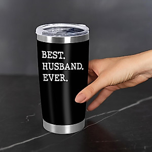 TEEZWONDER Gifts for Husband from Wife - Stainless Steel Insulated Coffee Tumbler With Lid 20 Oz - Father's Day Anniversary Wedding Birthday Gifts For Husband Hubby Him Men