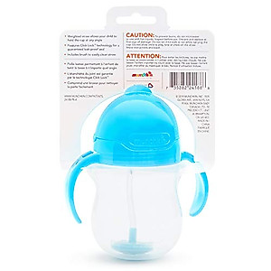 Munchkin® Any Angle™ Weighted Straw Trainer Cup with Click Lock™ Lid, 7 Ounce, Blue