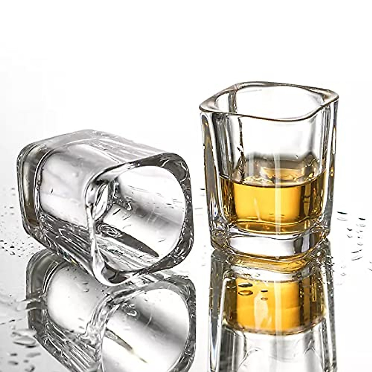 Vivimee 30 Pack Heavy Base Shot Glasses Bulk, 2.2 oz Square Shot Glasses Set, Clear Espresso Shot Glass, Small Whiskey Shot Glasses for Vodka, Whiskey, Tequila, Espressos, Spirits & Liquors