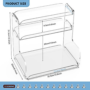 PEKVIZK 3-Tier Bathroom Countertop Organizer, Acrylic Vanity Tray for Spice Rack, Storage Shelf, Cosmetic & Make-up Storage, Under Sink Organizer for Bathroom, Kitchen, Living Room, Bedroom
