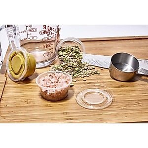 Disposable 2 oz. Plastic Portion Cups with Lids (100-Count) Jello Shots, Condiments, Samples, Sauce, Souffle | BPA Free, Food-Grade Safe | Clear, Ecofriendly, Recyclable