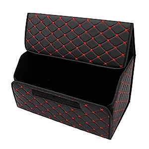 Folding Leather Car Trunk Storage Box Waterproof Cargo Storage Bag Storage Organize Storage Box (D L)