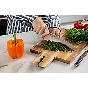 Saken 8-Inch Chef’s Knife - High-Carbon German Steel Chef Knife with Ergonomic Wooden Handles - Professional Multipurpose Kitchen Knife for Slicing, Chopping, Mincing, Deboning, And More
