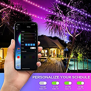 POOCCI Pool Lights for Above Ground Pools Waterproof 33FT Color Changing USB Power LED Pool Lights Around Swimming Pool Pond and Bathtub