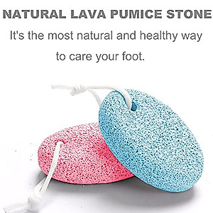Natural Foot Pumice Stone for Feet, Borogo 2-Pack Lava Pedicure Tools Hard Skin Callus Remover for Feet and Hands -Red&Blue