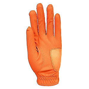 XEIRPRO Premium 4 Pack All Weather Golf Gloves for Men Worn On Right Hand for Left Handed Golfer- Comfort and Secure Fit Ultra Grip Leather Soft Flexibility (Small, Orange)