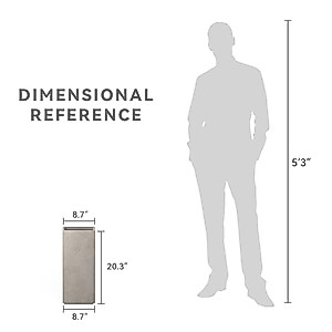 Kante 20.3" H Tall Rectangular Concrete Planter, Modern Square Diameter Plant Pot with Drainage Hole and Rubber Plug for Indoor Outdoor Home Patio Garden, Weatheted Concrete